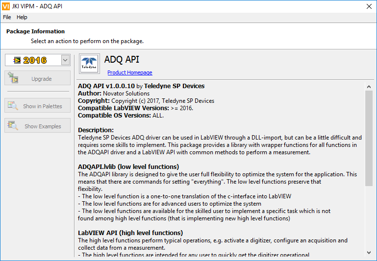 LabVIEW™ Drivers for data acquisition boards - Teledyne SP Devices
